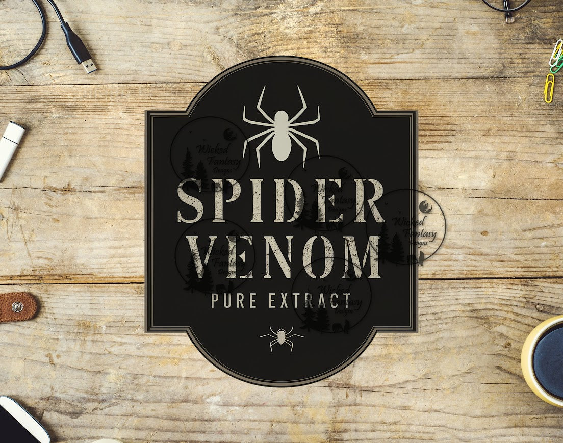 UVDTF Spider Venom Potion Label – Wicked Fantasy Designs
