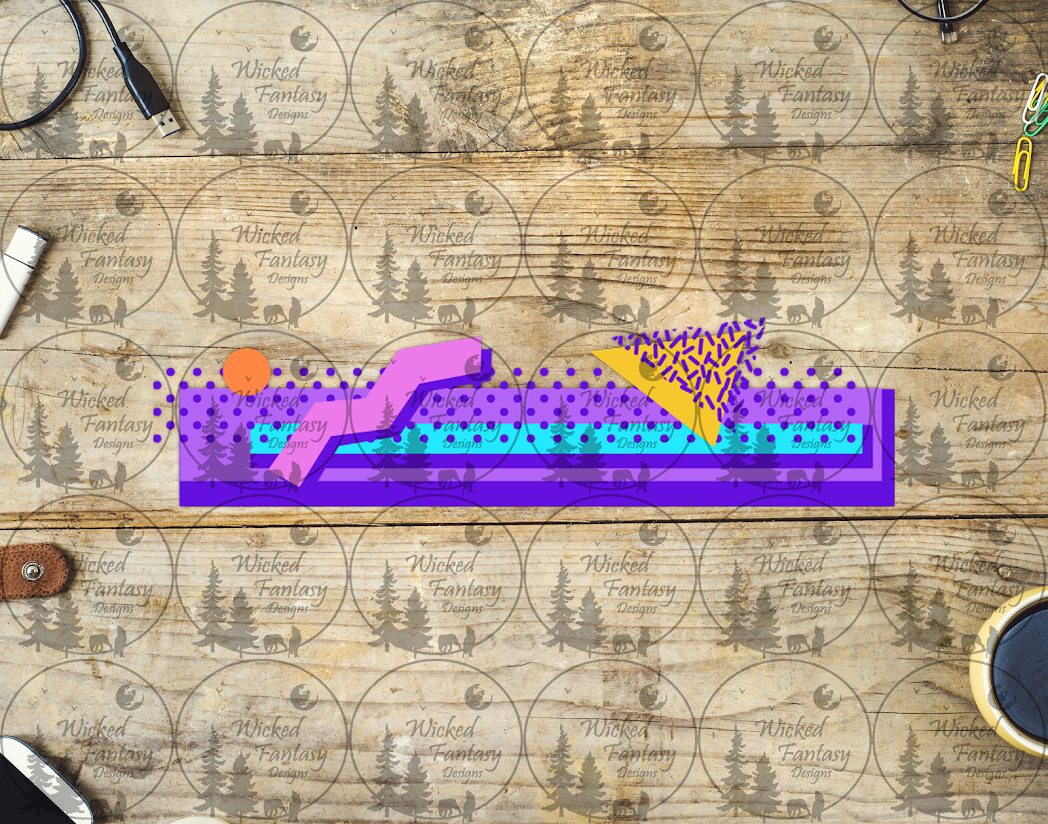 UVDTF 90s Dots and Zags Border Element 11" – Wicked Fantasy Designs