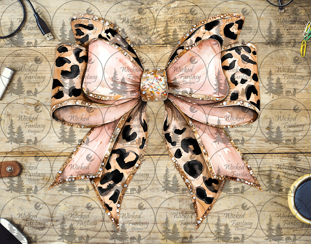 UVDTF Leopard and Rose Gold Bow – Wicked Fantasy Designs